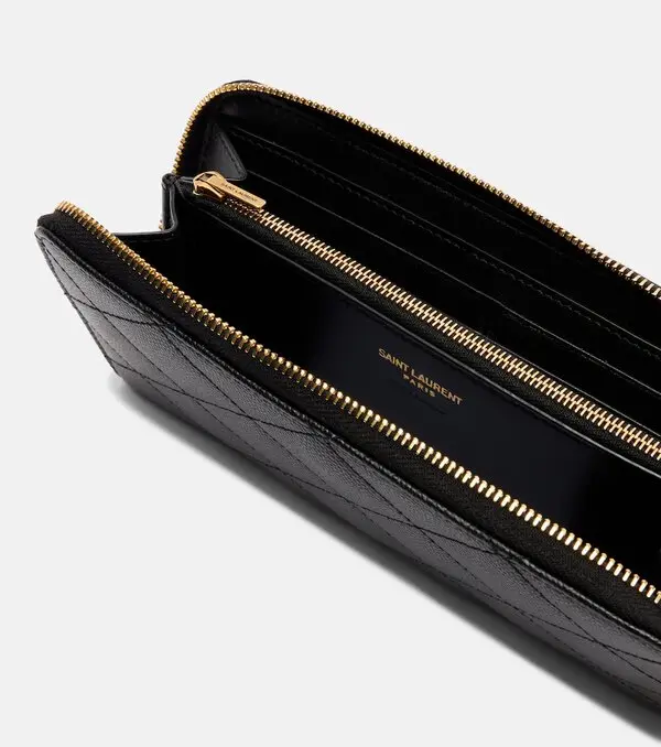 Saint Laurent Cassandre Leather Wallet - Black