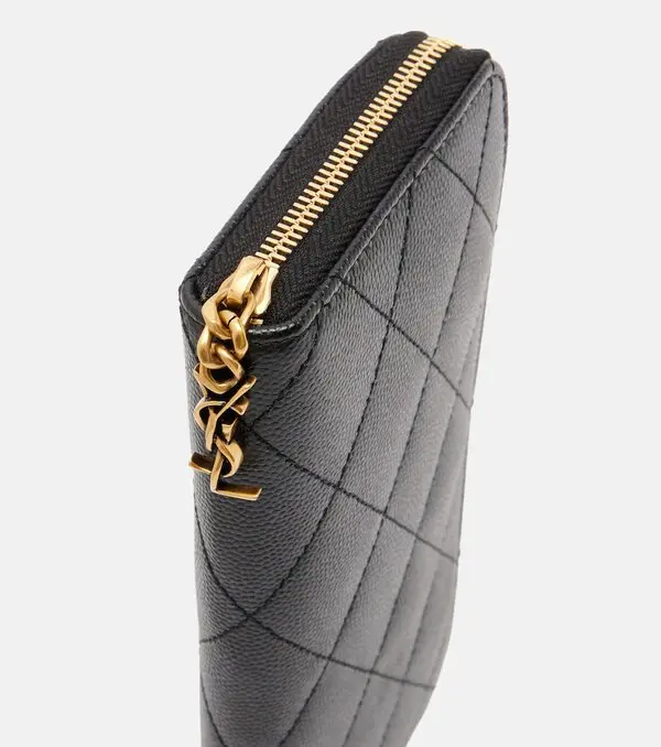 Saint Laurent Cassandre Leather Wallet - Black