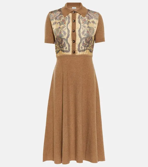 Etro Cashmere, Wool, And Silk Midi Dress