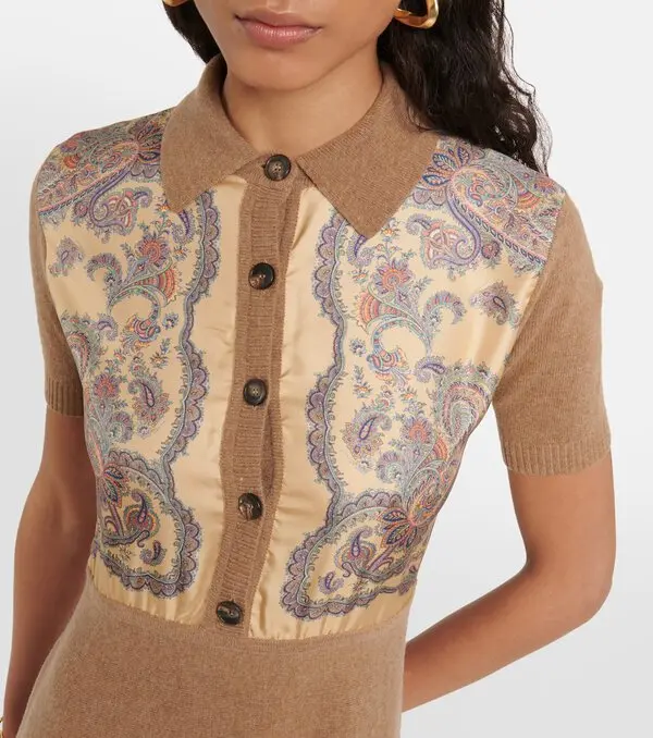 Etro Cashmere, Wool, And Silk Midi Dress