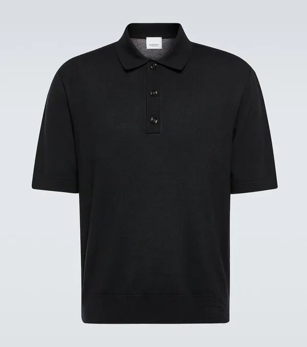 Burberry Wool And Silk Polo Top - Black