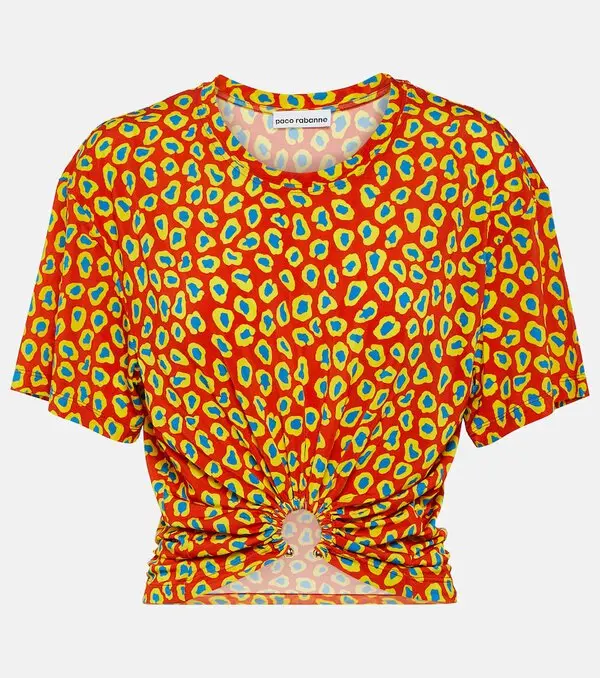 Rabanne Second Skin Leopard-print Top - Multicoloured