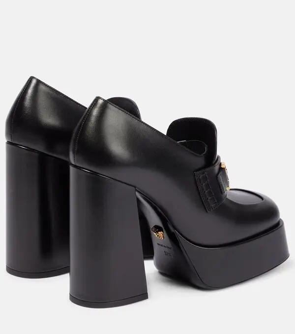 Versace Aevitas Leather Platform Loafer Pumps