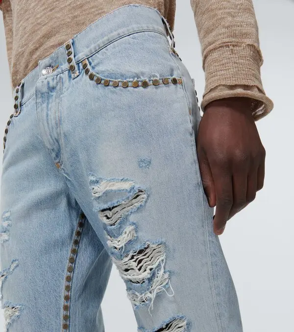 Dolce & Gabbana Distressed Mid-rise Straight Jeans