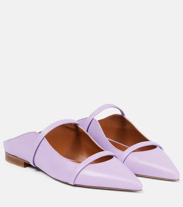 MALONE SOULIERS Maureen Leather Slippers - Purple