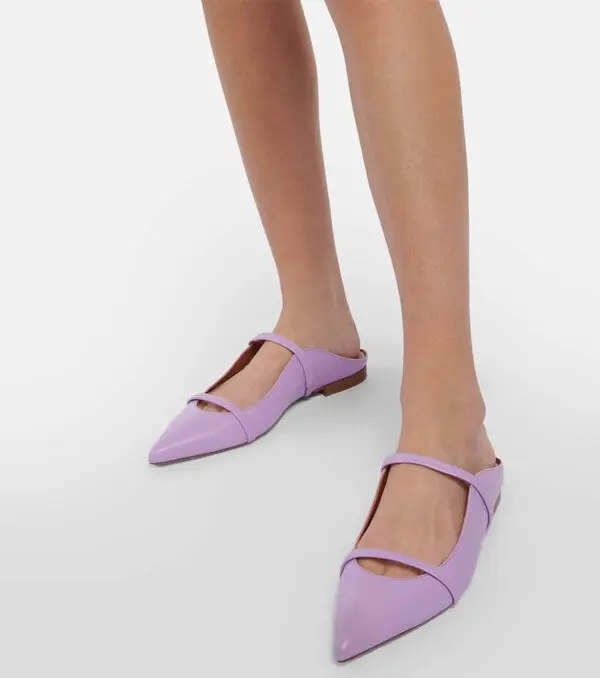 MALONE SOULIERS Maureen Leather Slippers - Purple
