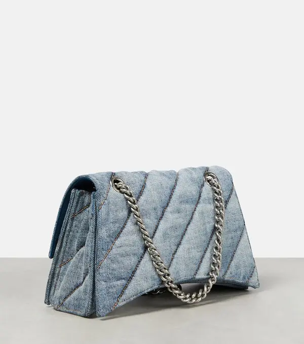 Balenciaga Crush Medium Denim Shoulder Bag