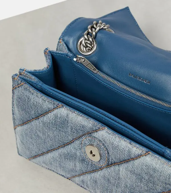 Balenciaga Crush Medium Denim Shoulder Bag
