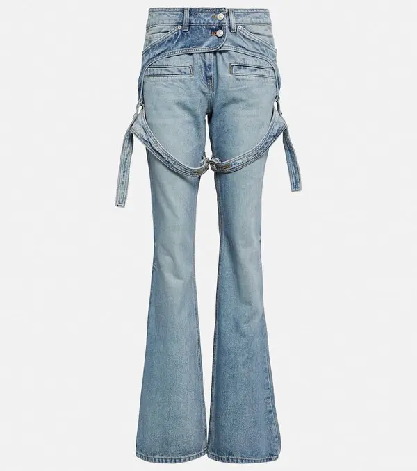 COURREGES Courrèges Mid-rise Bootcut Jeans - Blue