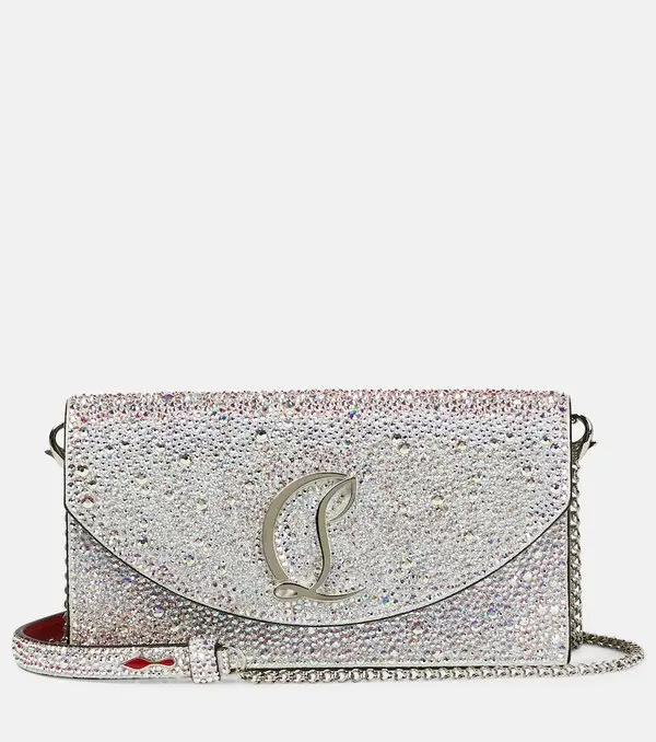 CHRISTIAN LOUBOUTIN Loubi54 Embellished Leather Clutch - Multicoloured