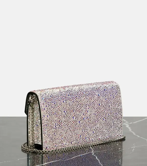 CHRISTIAN LOUBOUTIN Loubi54 Embellished Leather Clutch - Multicoloured
