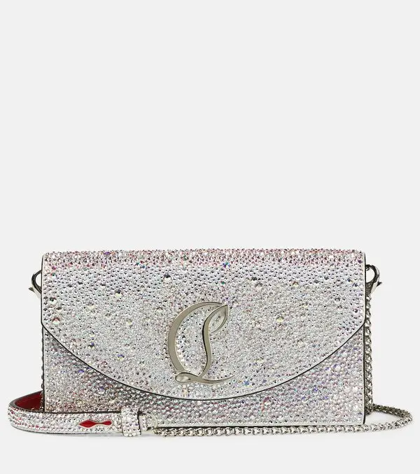 CHRISTIAN LOUBOUTIN Loubi54 Embellished Leather Clutch - Multicoloured