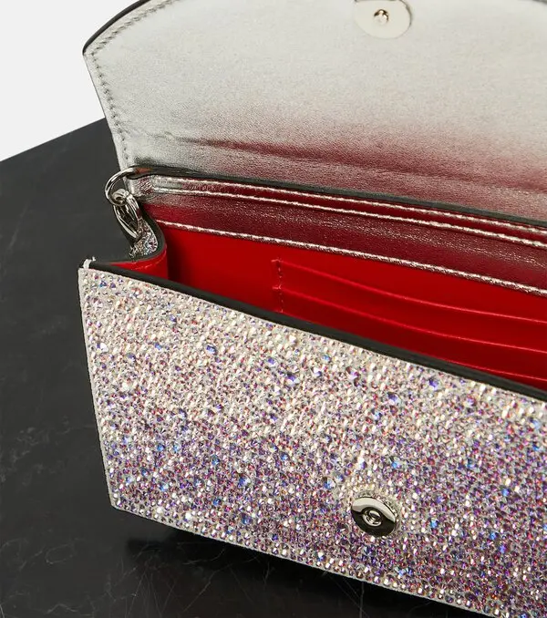 CHRISTIAN LOUBOUTIN Loubi54 Embellished Leather Clutch - Multicoloured