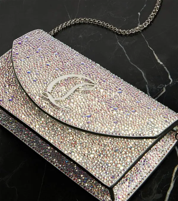 CHRISTIAN LOUBOUTIN Loubi54 Embellished Leather Clutch - Multicoloured