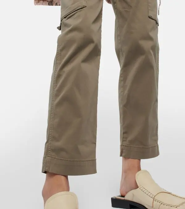Ag Cropped Cotton-blend Cargo Pants