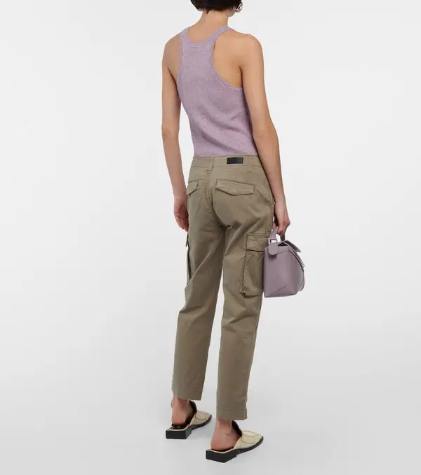Ag Cropped Cotton-blend Cargo Pants