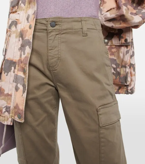 Ag Cropped Cotton-blend Cargo Pants