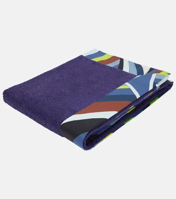 Emilio Pucci Printed Cotton Beach Towel - Blue