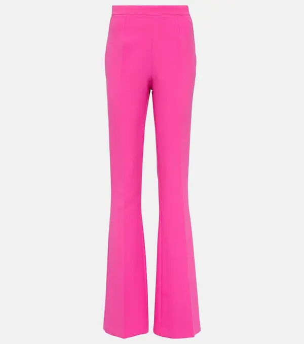 Safiyaa Alexa High-rise Flared Crepe Pants - Multicoloured