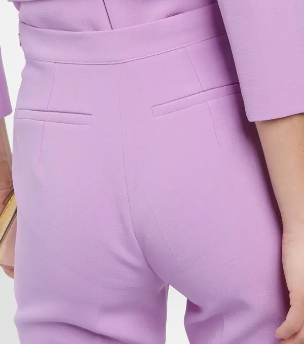 Safiyaa Alexa High-rise Flared Crêpe Trousers - Purple