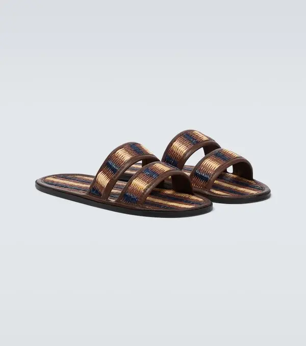 BODE Duotone Leather-trimmed Slides