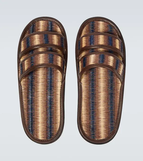BODE Duotone Leather-trimmed Slides