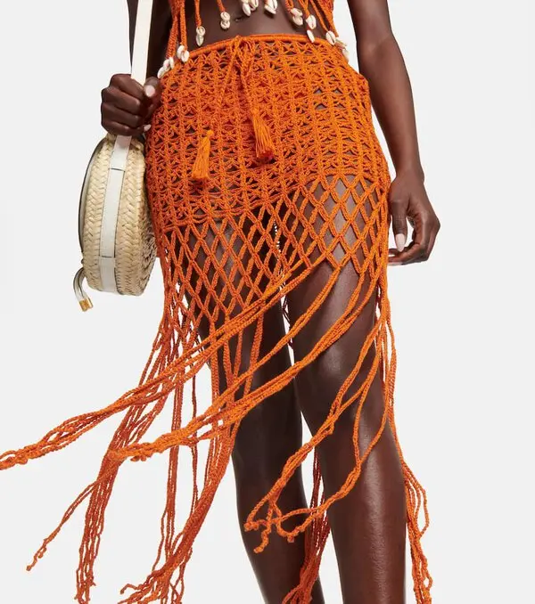 Anna Kosturova Crochet Cotton Skirt - Orange