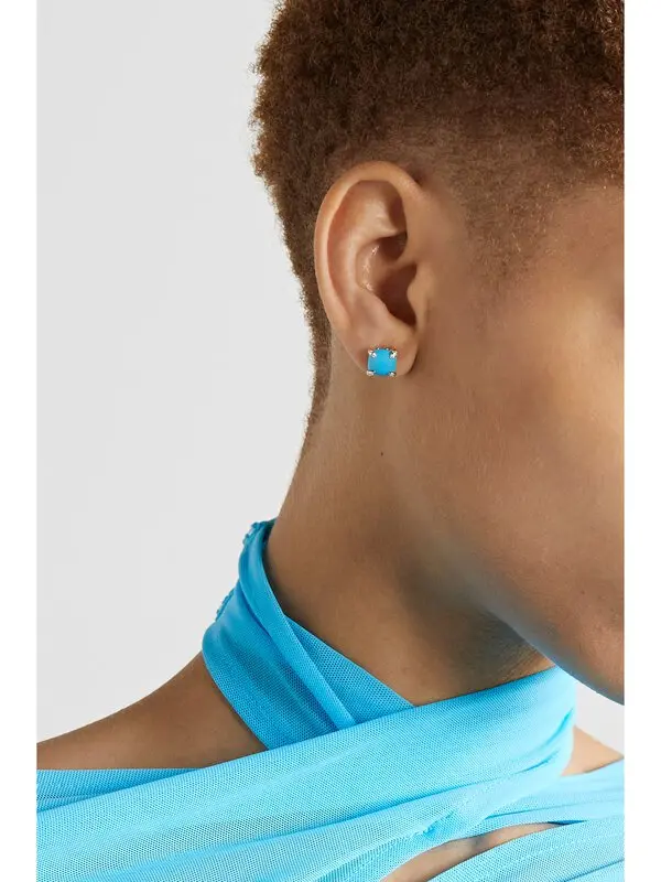 David Yurman Châtelaine 18-karat Diamond And Turquoise Earrings