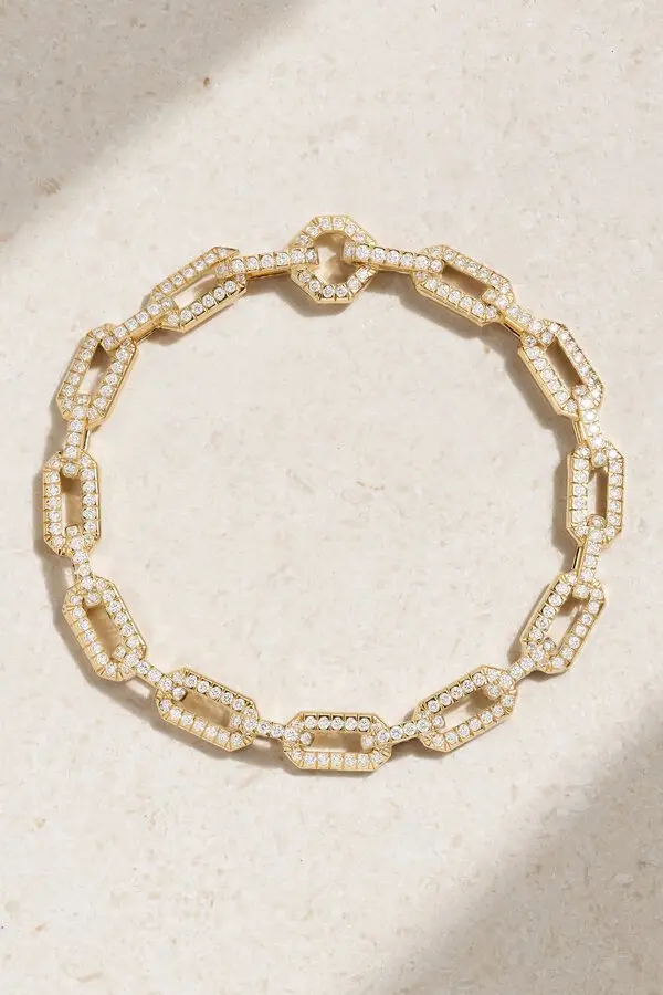 David Yurman 18-karat Diamond Link Bracelet - Gold