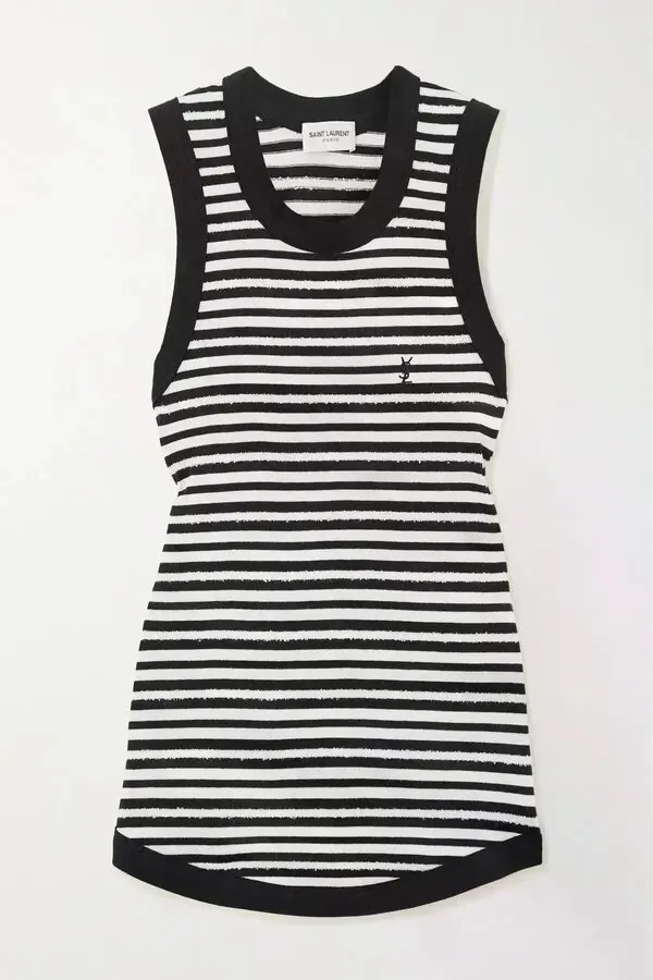 Saint Laurent Distressed Striped Tank