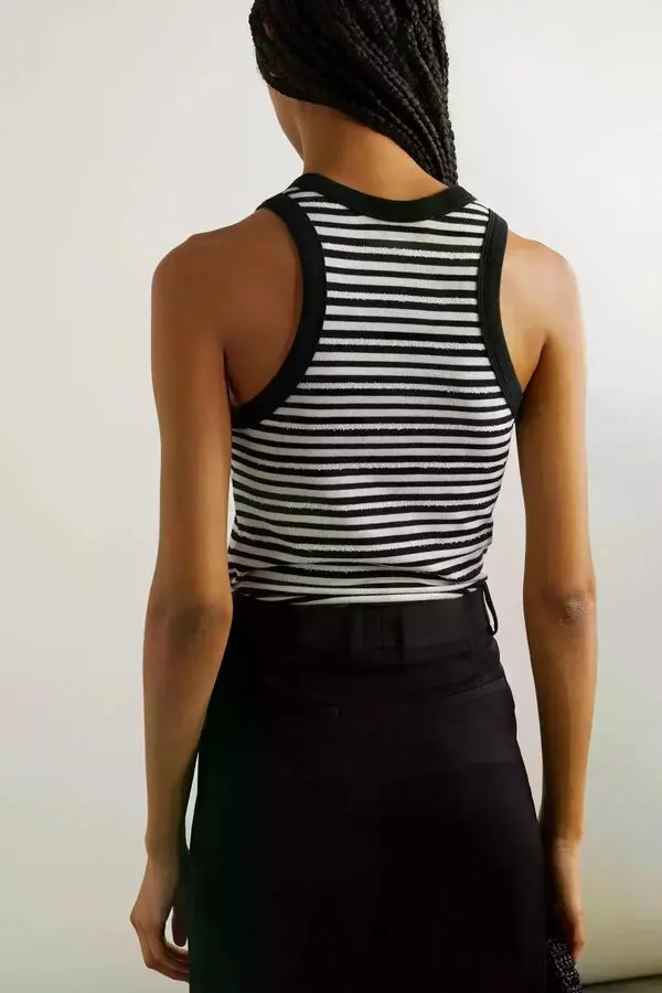 Saint Laurent Distressed Striped Tank