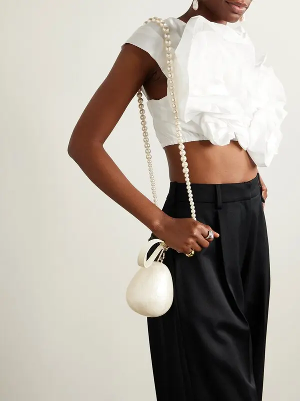 Simone Rocha Micro Egg Faux Pearl-embellished Clutch