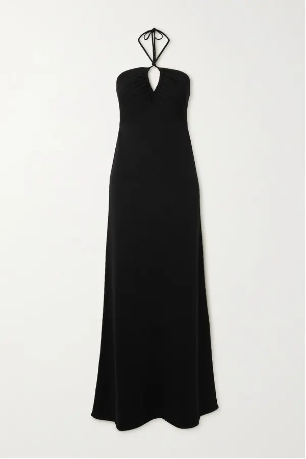 Proenza Schouler Cotton-blend Halterneck Maxi Dress - Black