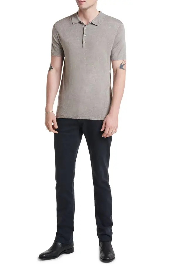 John Varvatos Chatham Regular Fit Textured Wool Blend Polo