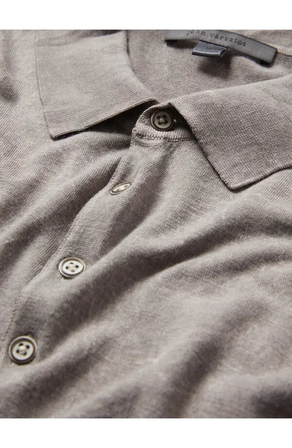 John Varvatos Chatham Regular Fit Textured Wool Blend Polo