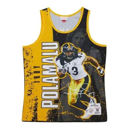 Mitchell & Ness Troy Polamalu Pittsburgh Steelers 2007 Player Burst Tank Top - Black