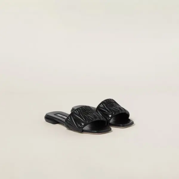 Miu Miu Matelassé Nappa Leather Slides
