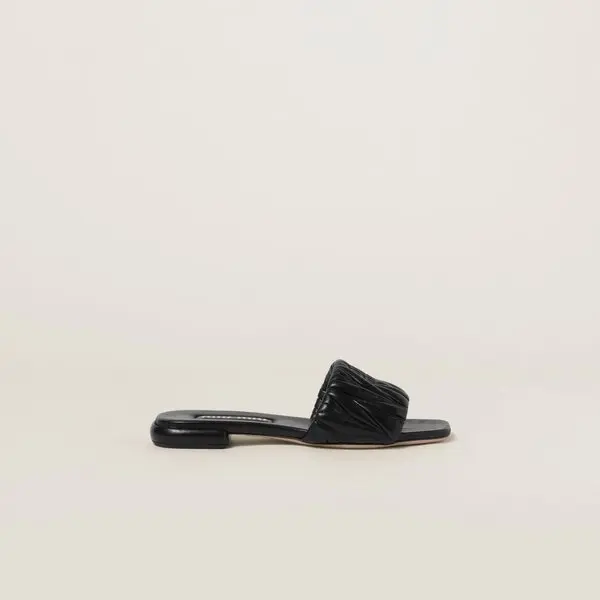 Miu Miu Matelassé Nappa Leather Slides