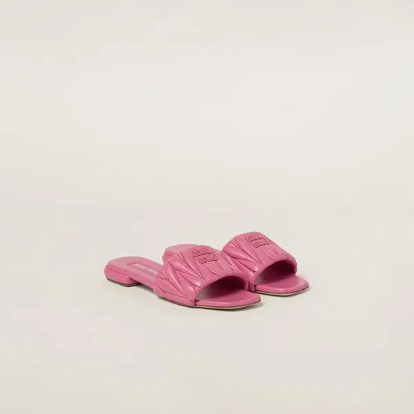 Miu Miu Matelassé Nappa Leather Slides