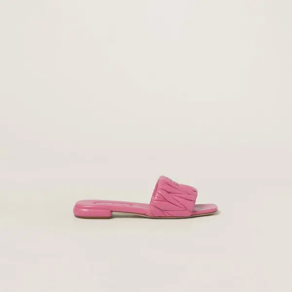Miu Miu Matelassé Nappa Leather Slides