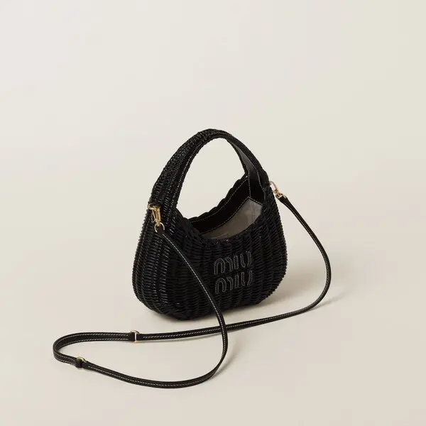 Miu Miu Wander Wicker Hobo Bag