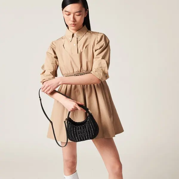 Miu Miu Wander Wicker Hobo Bag