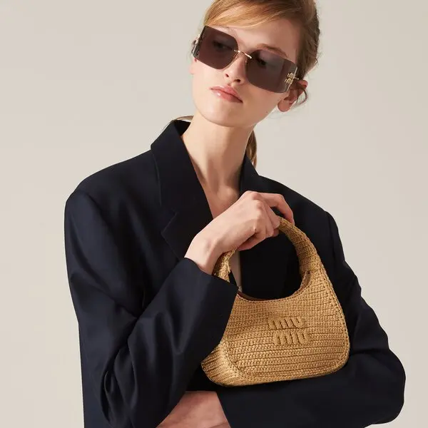 Miu Miu Wander Crochet Hobo Bag