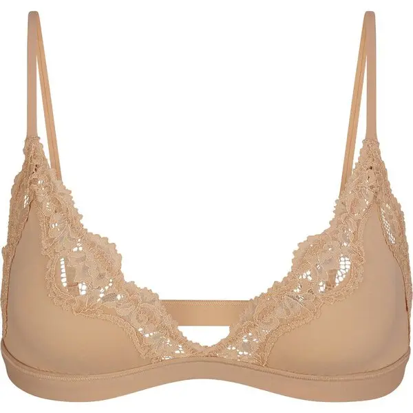 SKIMS Fits Everybody Lace Triangle Bralette - Clay