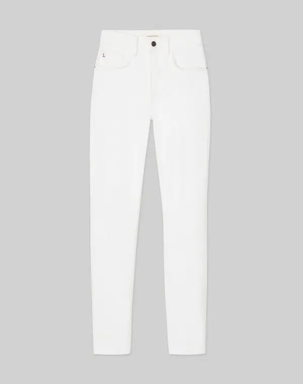 Lafayette 148 New York High-rise Straight-leg Ankle Jeans - Washed Plaster