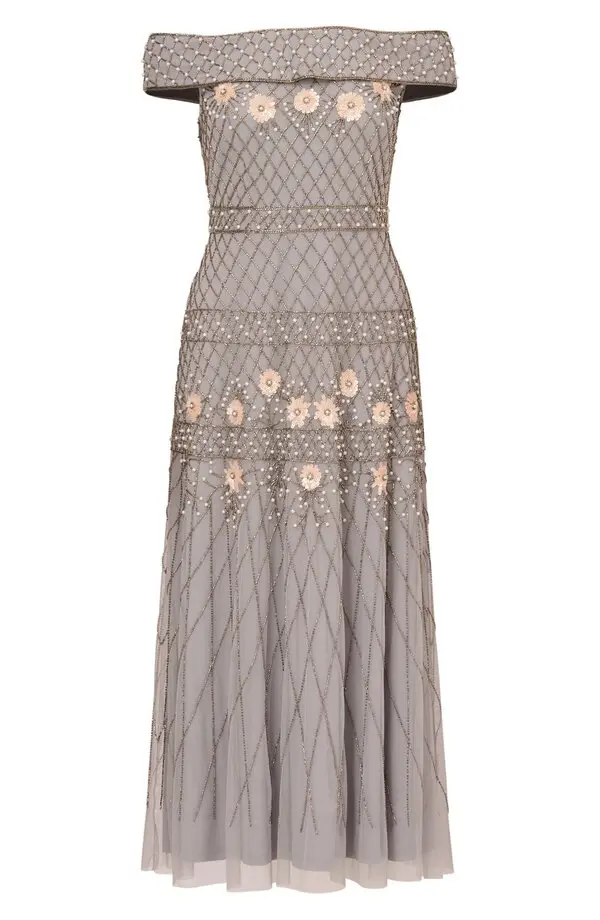 adrianna papell silver cocktail dress Adrianna Papell silver cocktail dress