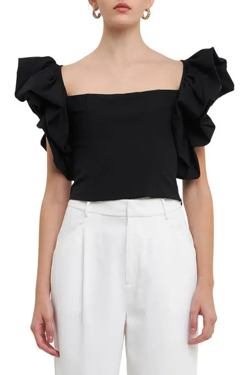 Endless Rose Voluminous Top - Black
