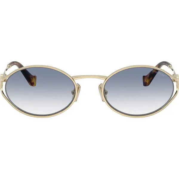 Miu Miu 54mm Gradient Oval Sunglasses - Gold/clear Gradient/blue
