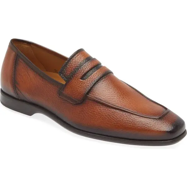 Mezlan Deerskin Penny Loafer - Cognac