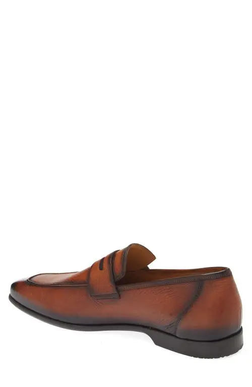 Mezlan Deerskin Penny Loafer - Cognac